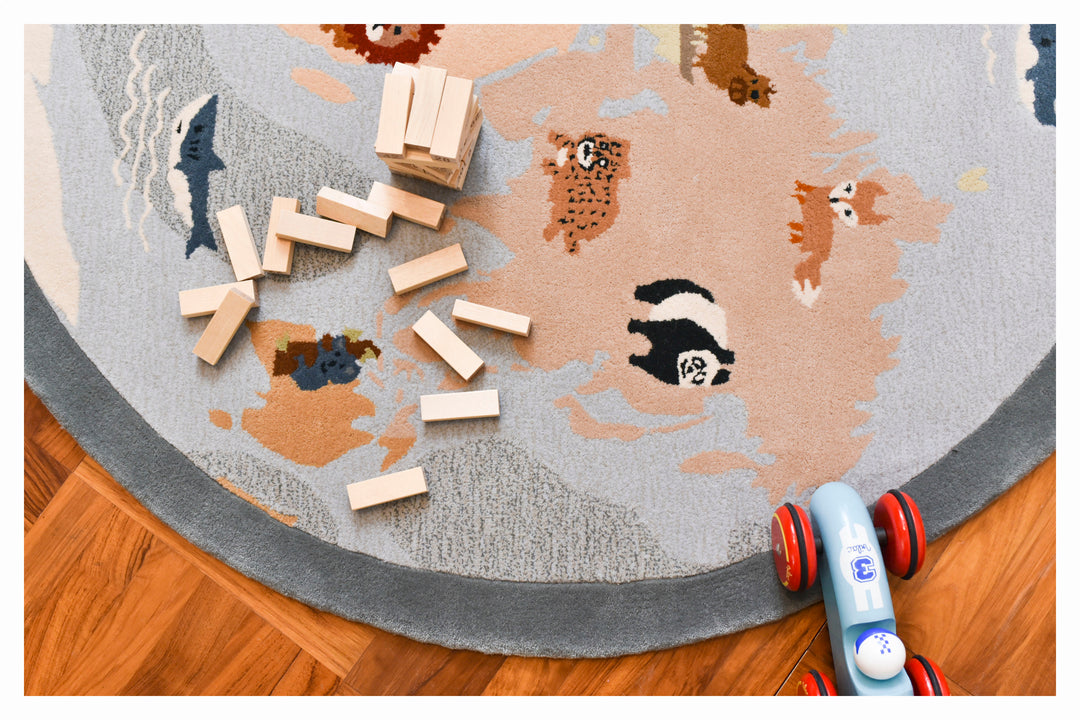 World Map Rug｜Children's Rug – Bimbocasa
